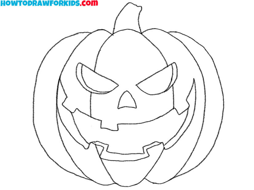 How to Draw a Pumpkin for Halloween - Drawing Tutorial For Kids