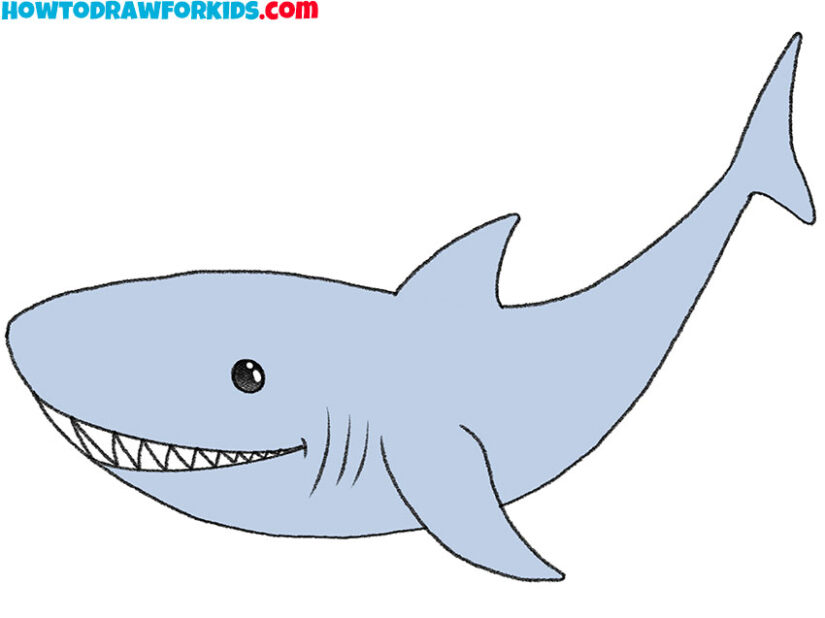 How to Draw a Cartoon Shark - Easy Drawing Tutorial For Kids