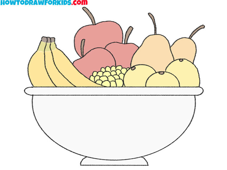 How to Draw a Fruit Bowl - Easy Drawing Tutorial For Kids