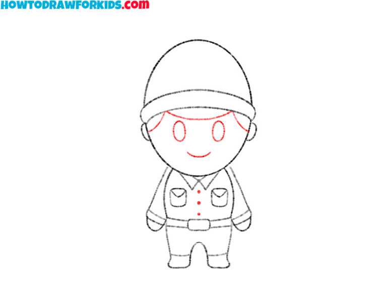 How to Draw a Military Man - Easy Drawing Tutorial For Kids