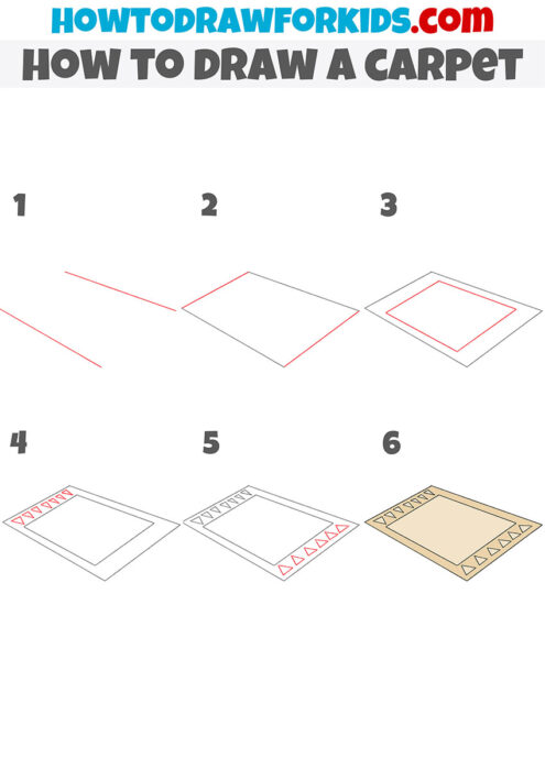 How to Draw a Carpet - Easy Drawing Tutorial For Kids