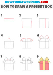 How to Draw a Present - Easy Drawing Tutorial For Kids