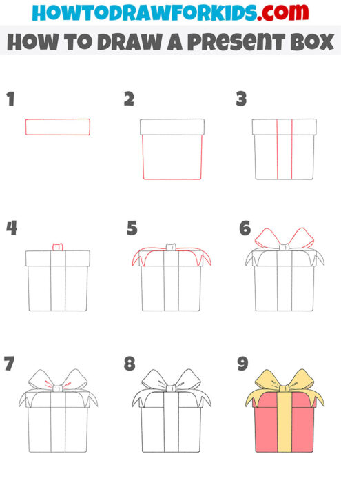 How to Draw a Present - Easy Drawing Tutorial For Kids