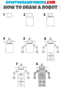How to Draw a Robot - Easy Drawing Tutorial For Kids