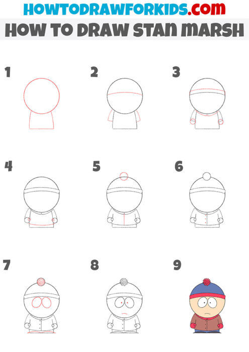 How to Draw Stan Marsh - Easy Drawing Tutorial For Kids