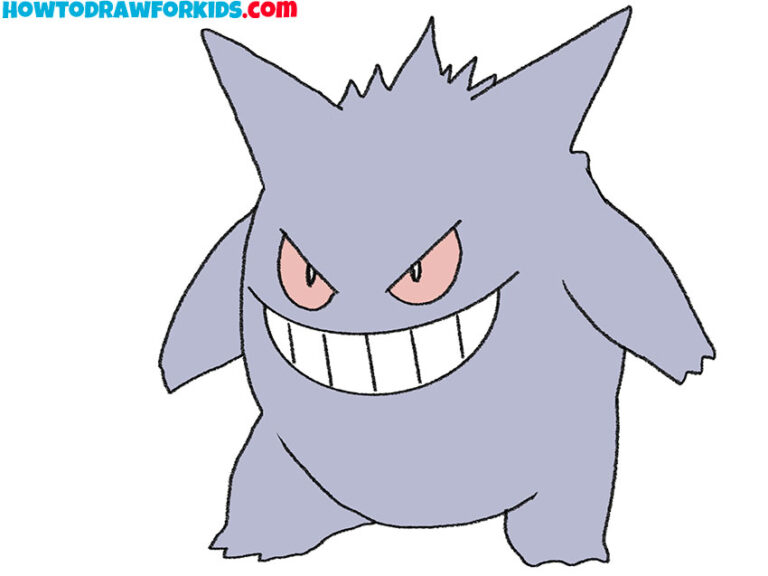 How to Draw Gengar - Easy Drawing Tutorial For Kids