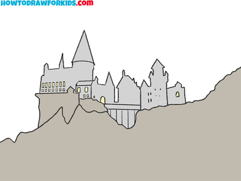 How to Draw Hogwarts - Easy Drawing Tutorial For Kids