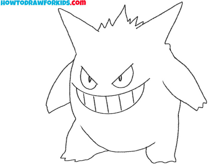 How to Draw Gengar - Easy Drawing Tutorial For Kids