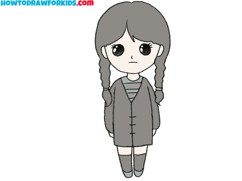 How to Draw Wednesday - Easy Drawing Tutorial For Kids