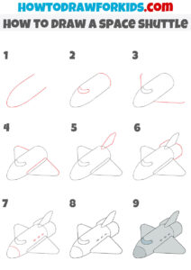 How to Draw a Space Shuttle - Easy Drawing Tutorial For Kids