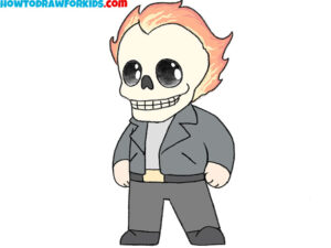 How to Draw Ghost Rider - Easy Drawing Tutorial For Kids