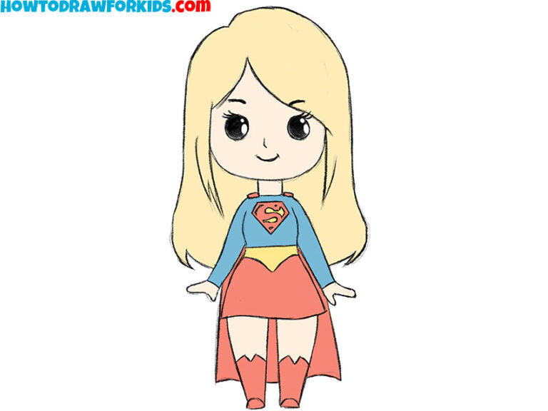 How to Draw Supergirl - Easy Drawing Tutorial For Kids