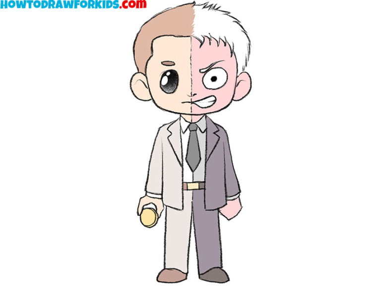 How to Draw Two-Face - Easy Drawing Tutorial For Kids
