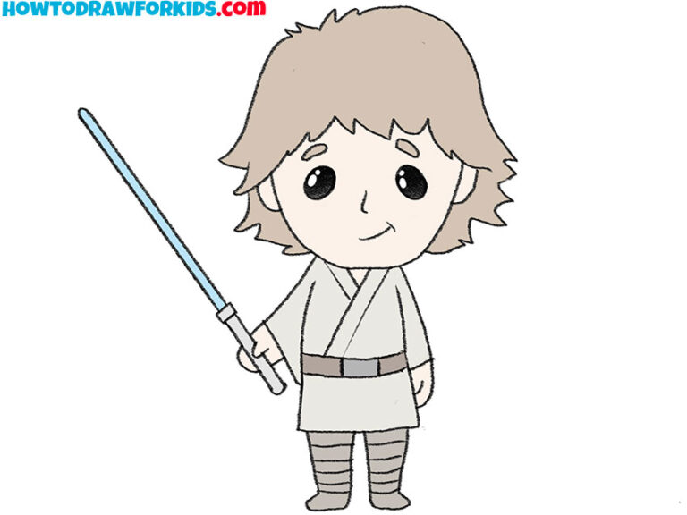 How to Draw Luke Skywalker - Easy Drawing Tutorial For Kids