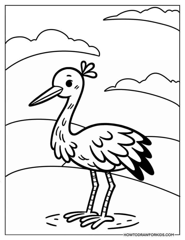 Crane Bird Coloring Pages - Free Printables