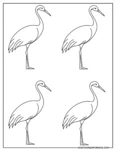 Crane Bird Coloring Pages - Free Printables