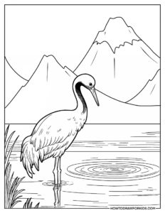 Crane Bird Coloring Pages - Free Printables