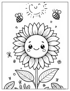 Sunflower Coloring Pages - Free Printables
