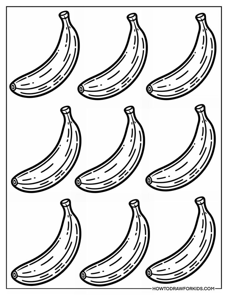 Banana Coloring Pages - Free Printables