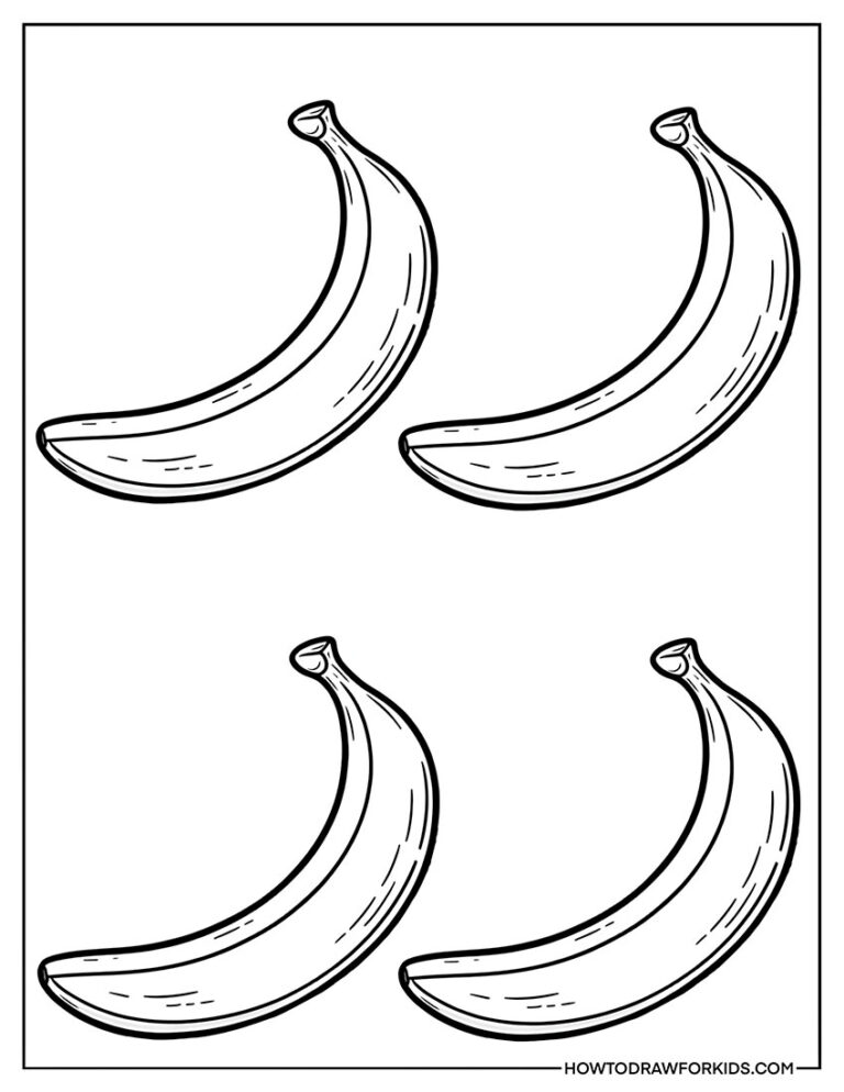 Banana Coloring Pages - Free Printables
