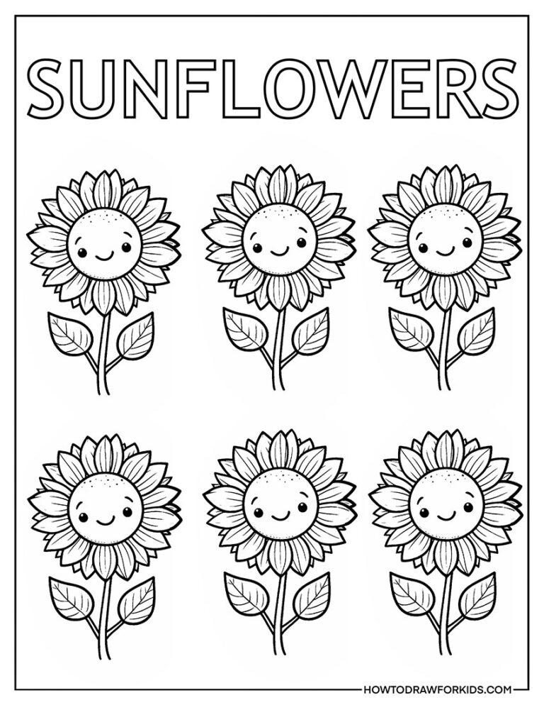 Sunflower Coloring Pages - Free Printables