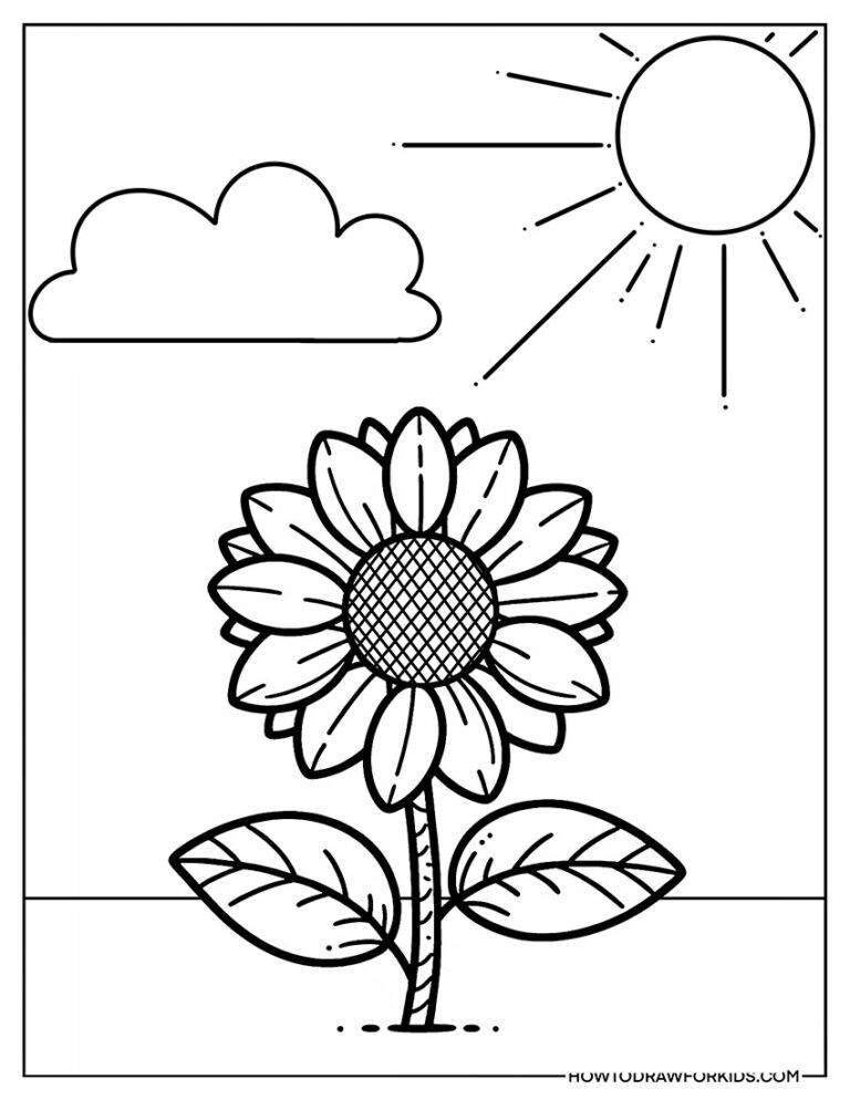Sunflower Coloring Pages - Free Printables