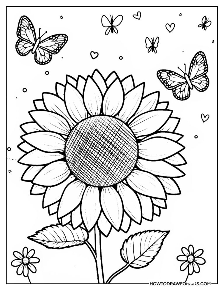 Sunflower Coloring Pages - Free Printables