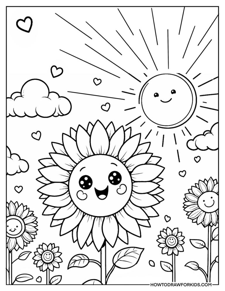 Sunflower Coloring Pages - Free Printables