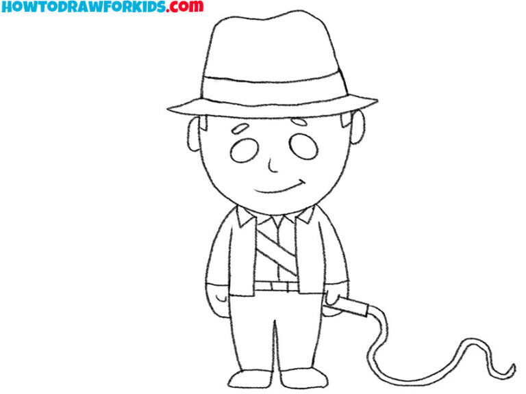 How to Draw Indiana Jones - Easy Drawing Tutorial For Kids