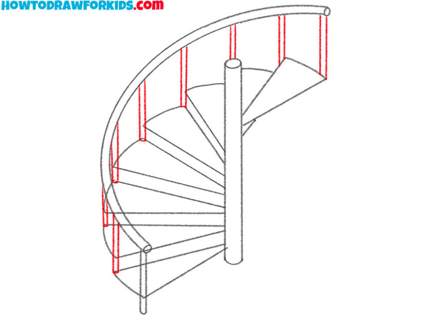 How to Draw a Spiral Staircase - Easy Drawing Tutorial For Kids