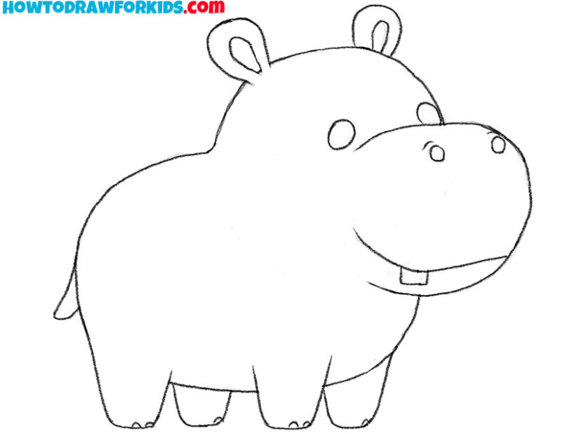 How to Draw a Hippopotamus - Easy Drawing Tutorial For Kids