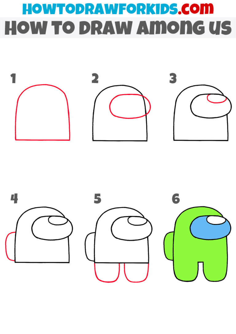 How to Draw an Among Us Character - Easy Tutorial For Kids
