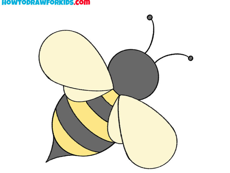 How to Draw a Bee - Easy Tutorial For Kids