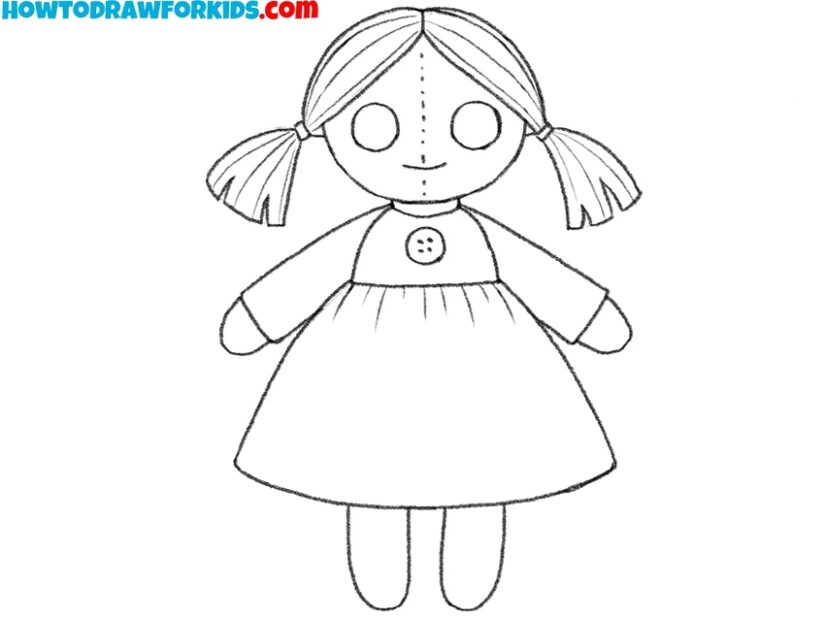 How to Draw a Doll - Easy Drawing Tutorial For Kids