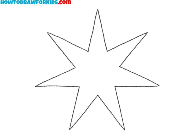 How to Draw a Seven-Pointed Star - Easy Drawing Tutorial For Kids