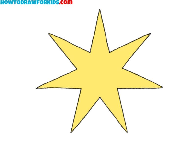 How to Draw a Seven-Pointed Star - Easy Drawing Tutorial For Kids