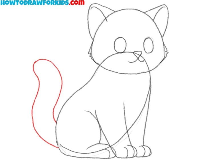 How to Draw a Sitting Cat - Easy Drawing Tutorial For Kids