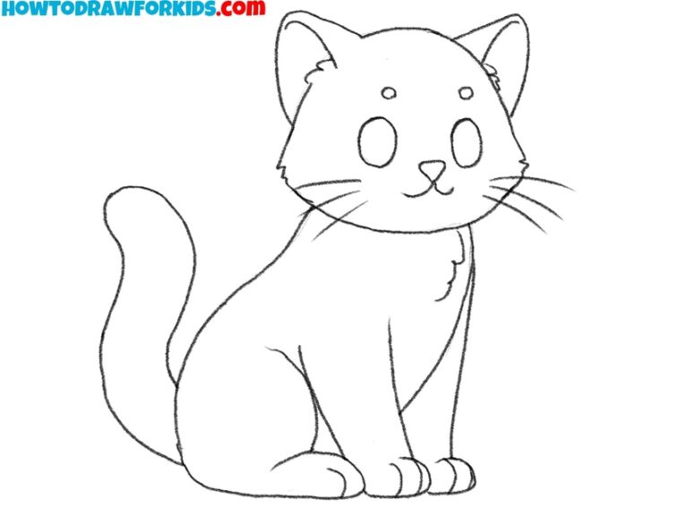 How to Draw a Sitting Cat - Easy Drawing Tutorial For Kids