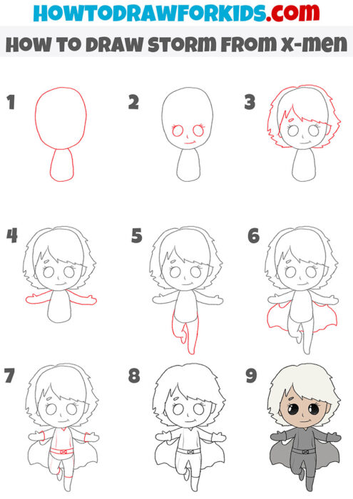 How to Draw Storm From X-Men - Easy Drawing Tutorial For Kids