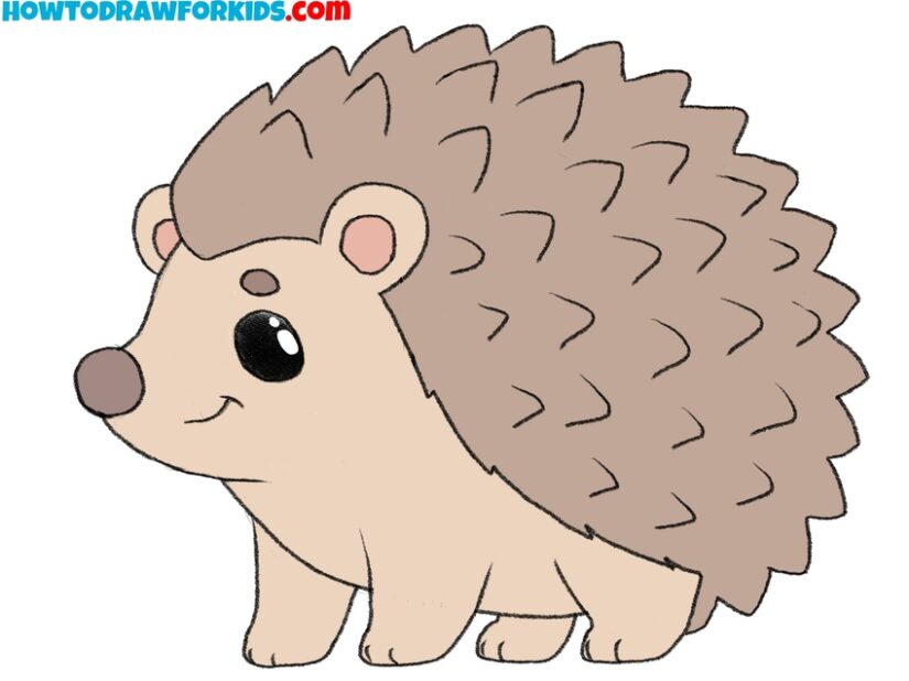 How to Draw a Hedgehog - Easy Drawing Tutorial For Kids