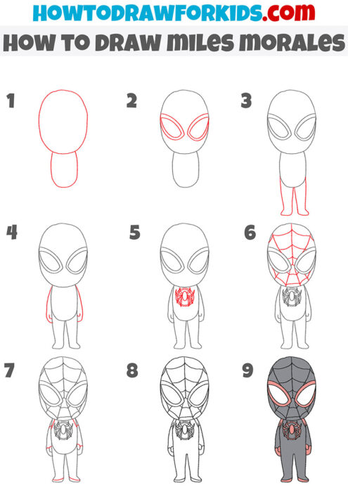 How to Draw Miles Morales - Easy Drawing Tutorial For Kids