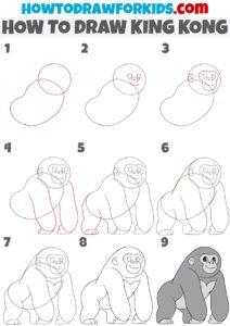 How to Draw King Kong - Easy Drawing Tutorial For Kids