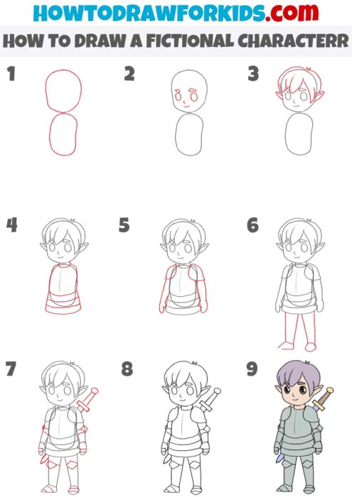How to Draw a Fictional Character - Easy Drawing Tutorial For Kids