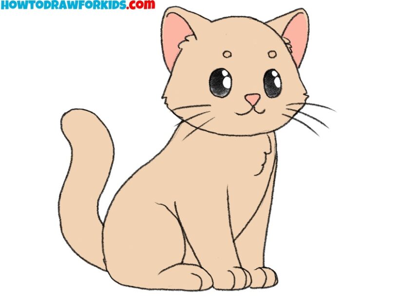 How to Draw a Sitting Cat - Easy Drawing Tutorial For Kids
