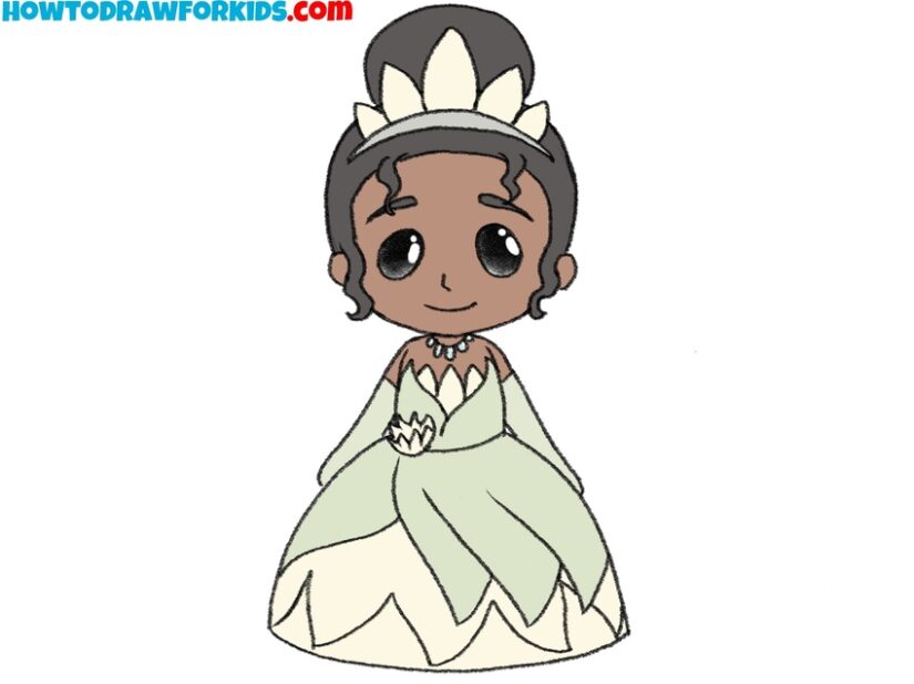 How to Draw Princess Tiana - Easy Drawing Tutorial For Kids