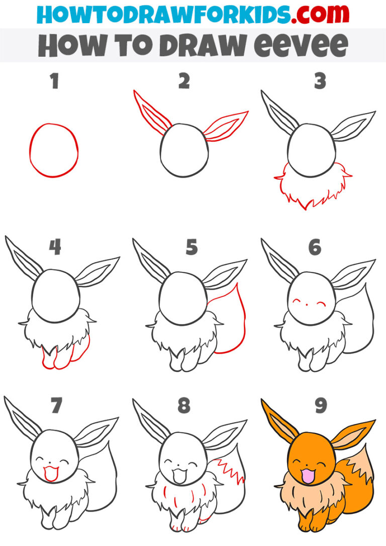 How to Draw Eevee - Easy Drawing Tutorial For Kids