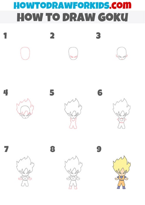How to Draw Goku - Easy Drawing Tutorial For Kids