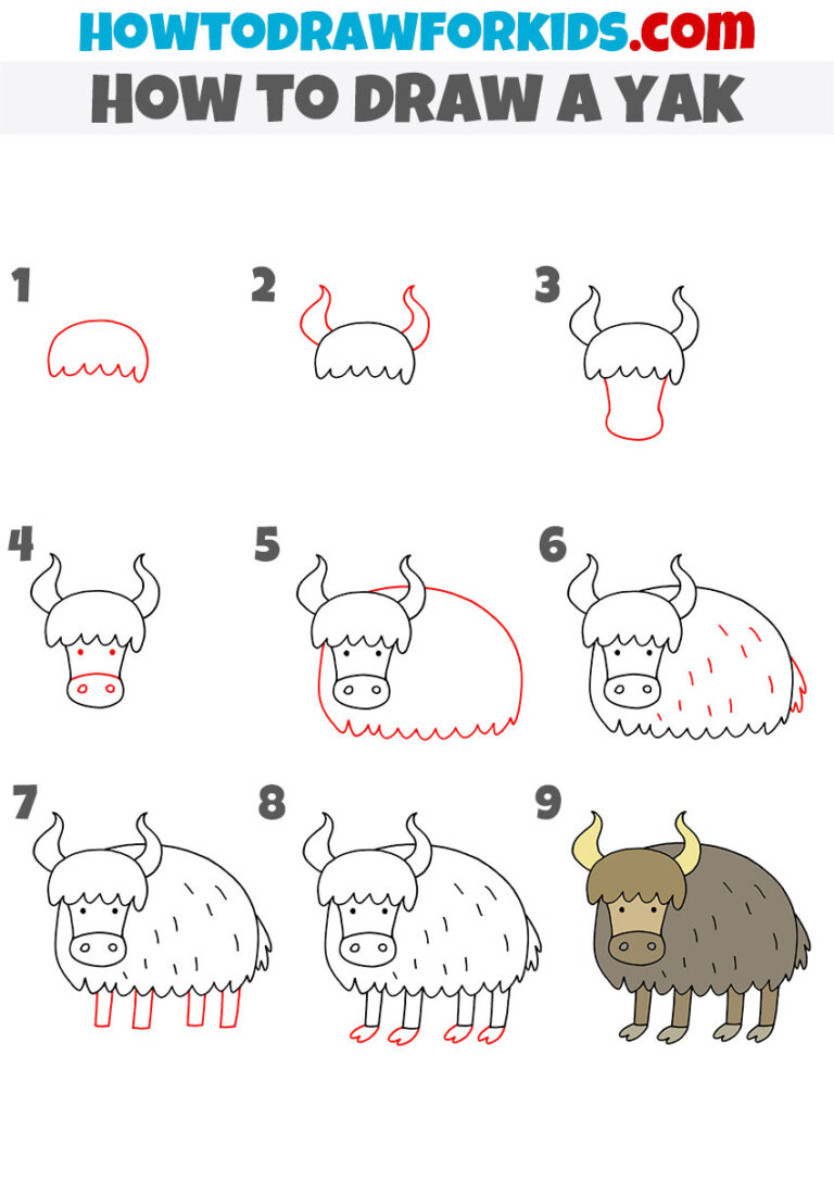 How to Draw a Yak - Easy Drawing Tutorial For Kids
