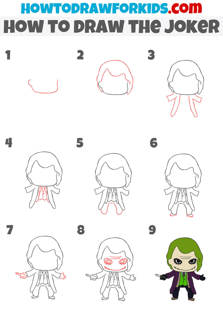 How to Draw The Joker - Easy Drawing Tutorial For Kids