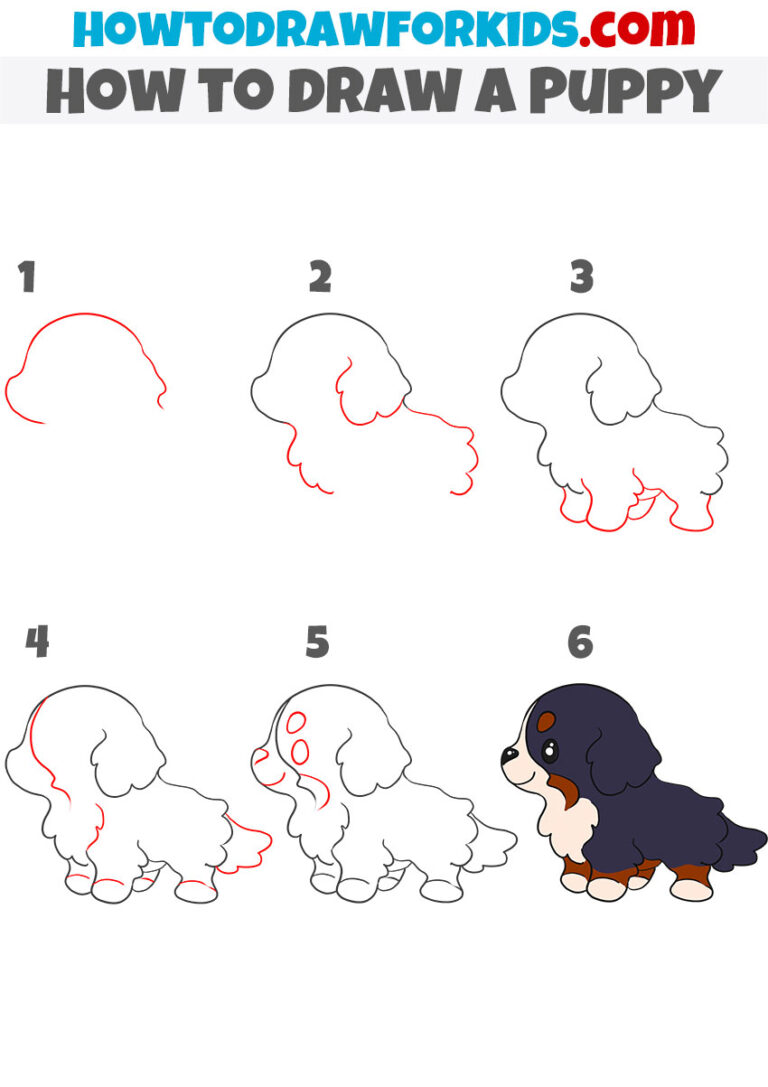 How to Draw a Puppy - Easy Drawing Tutorial For Kids